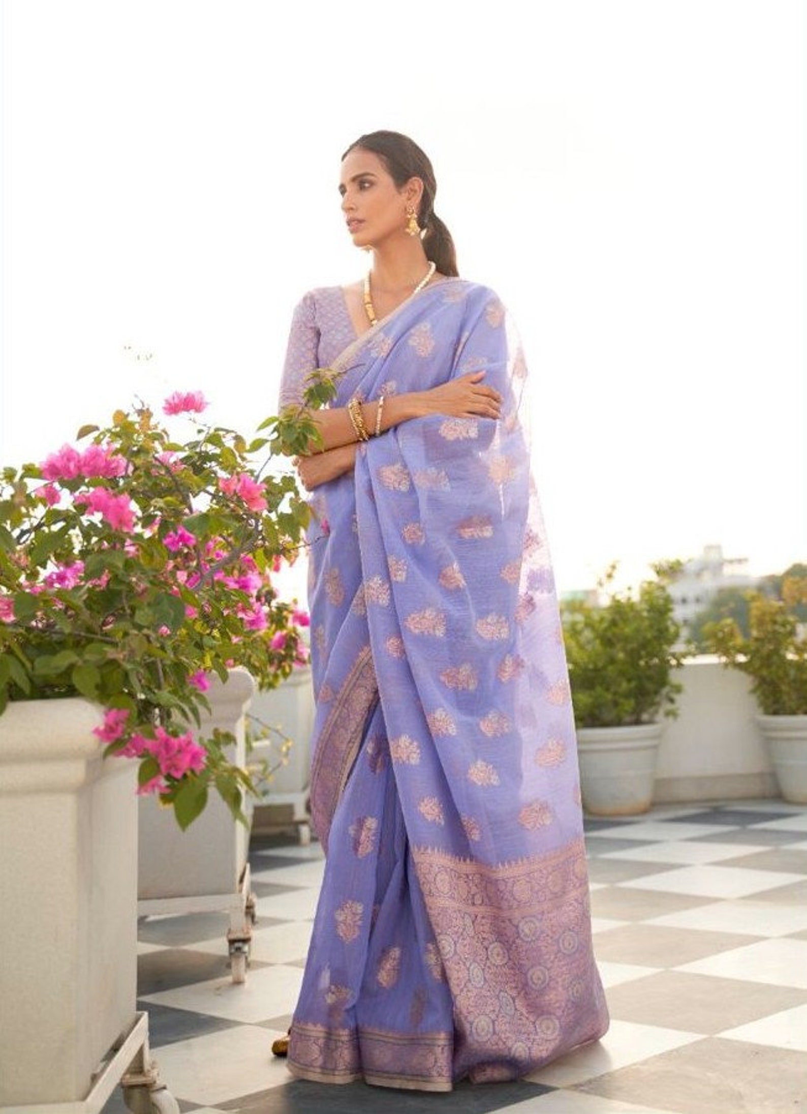 Pure Linen Weaving Saree - Etsy