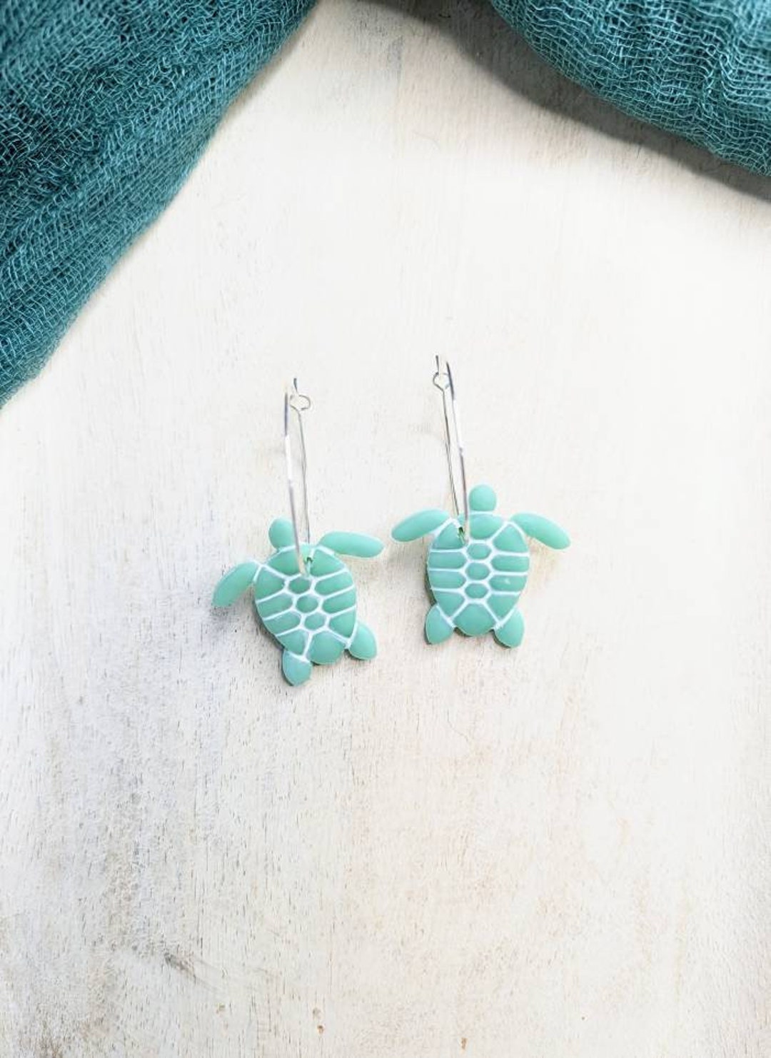 Sea Turtle Earrings Handmade Clay Earrings, Summer Earrings, Beachy ...