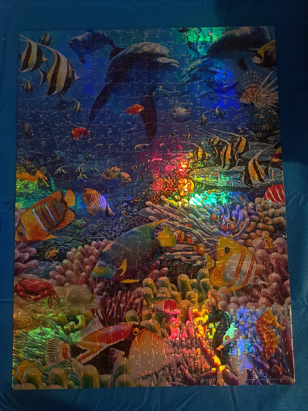 Beautiful Reflective Foil Aquarium Puzzle (finished) - Etsy