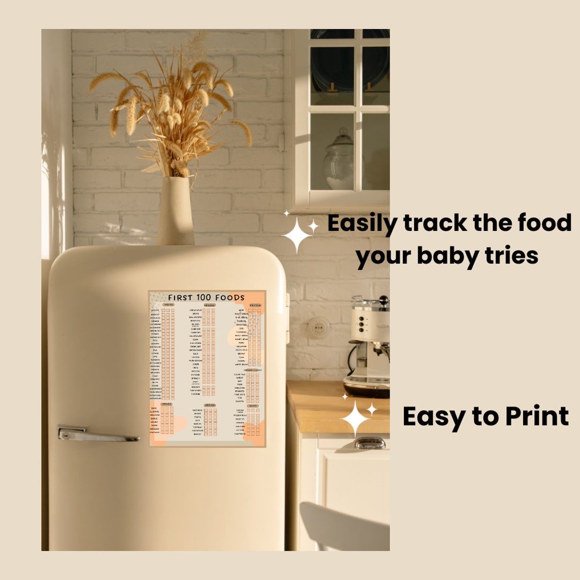 Baby's First 100 Foods Checklist | Printable Food Log Checklist |baby ...