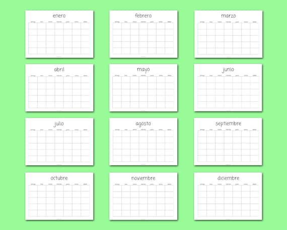 Blank Spanish Calendar Template Spanish Calendar Template | TPT