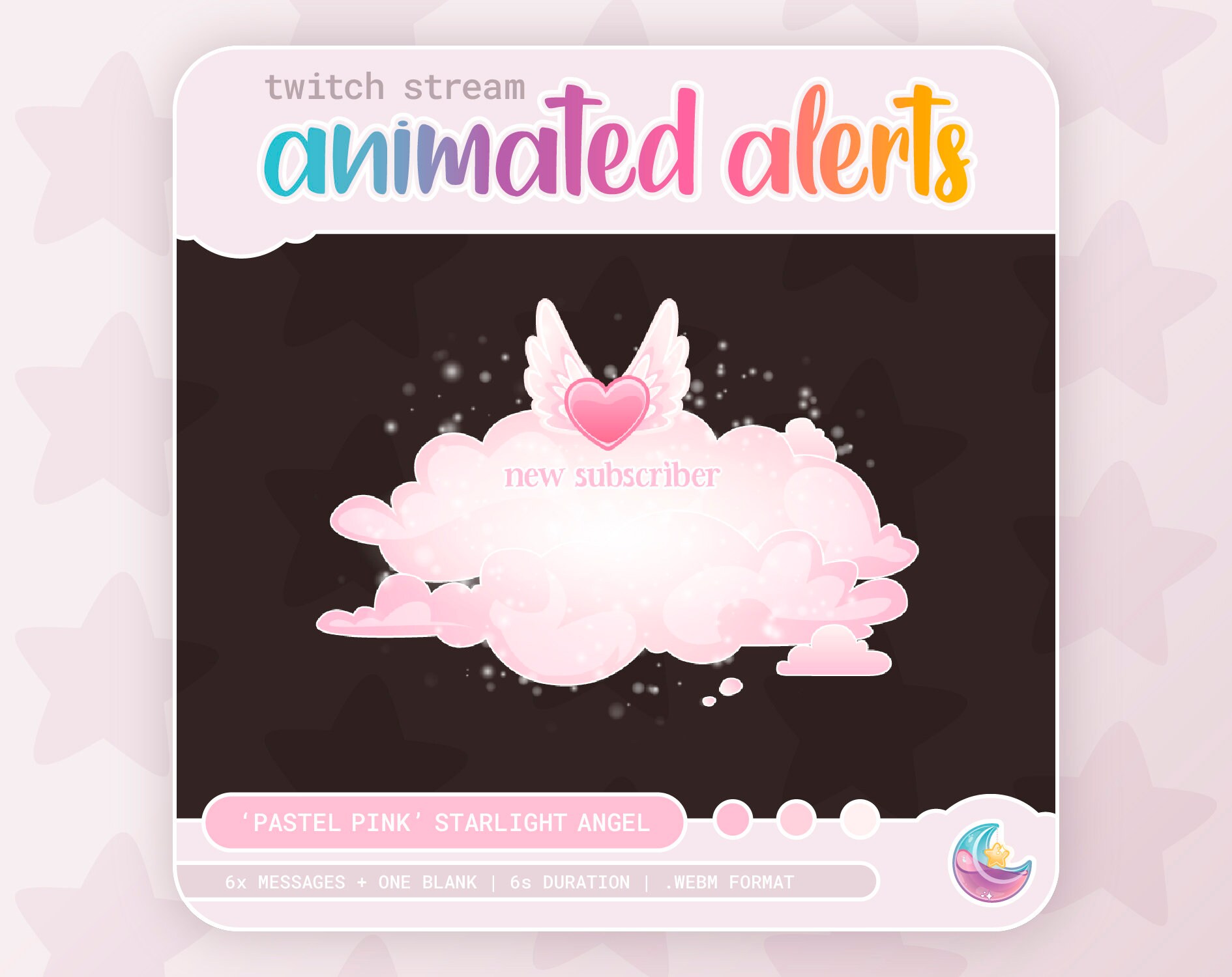 Angel Wing Animated Stream Alerts for Twitch Magical Girl Pastel Pink ...