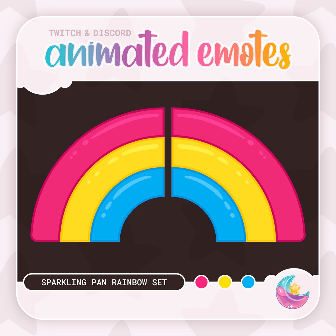 Animated Sparkly Pan Pride Rainbow Emote | Twitch & Discord - Etsy