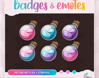 Pink Star Potion Twitch Sub Badges, Bit Badges Pixel Art Cute Kawaii ...