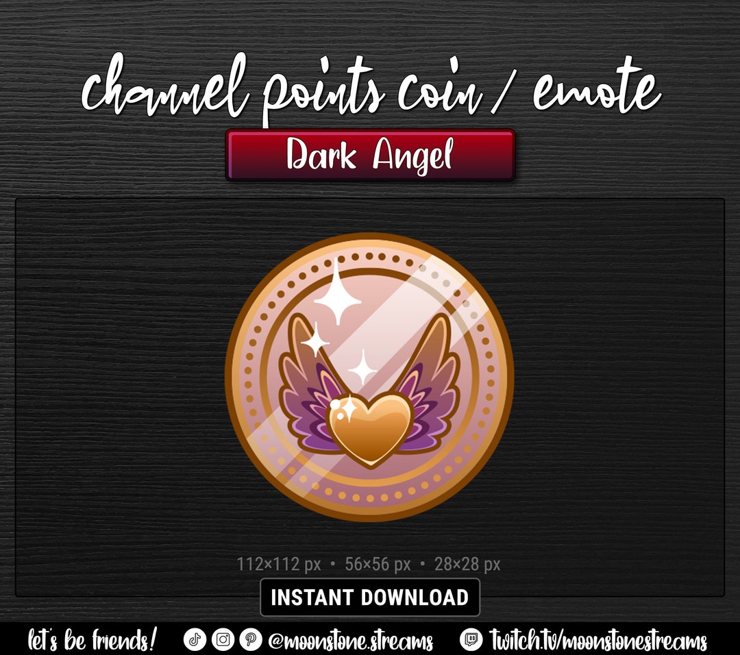Dark Angel Coin Channel Point / Emote - Etsy