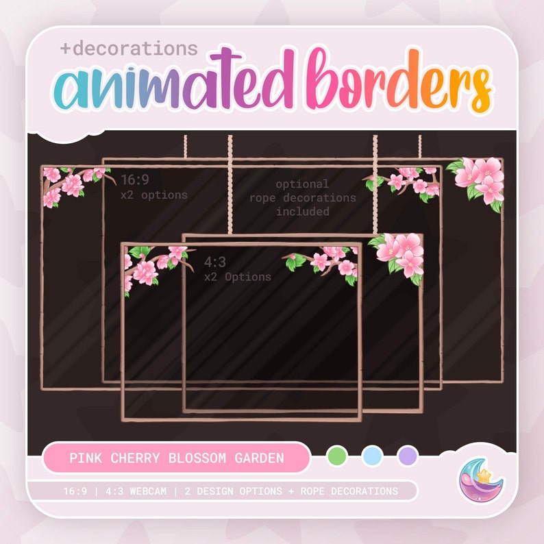 Animated Sakura Twitch Borders: Pink Cherry Blossom Theme - Etsy