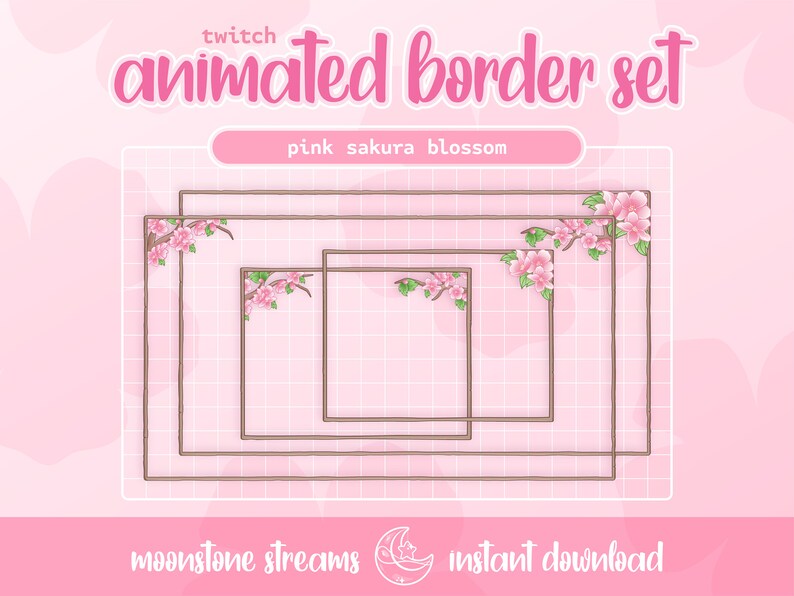 Animated Cherry Blossom Twitch Border Set for Streaming Pink - Etsy