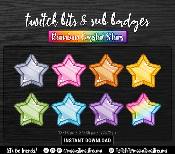 Rainbow Star Twitch Cheer & Sub Badges | Etsy