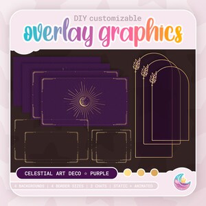 Celestial Purple Art Deco Overlay Set With Camera & Chat Borders ...