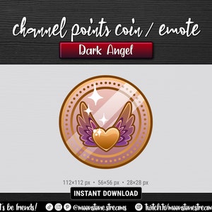 Dark Angel Coin Channel Point / Emote - Etsy
