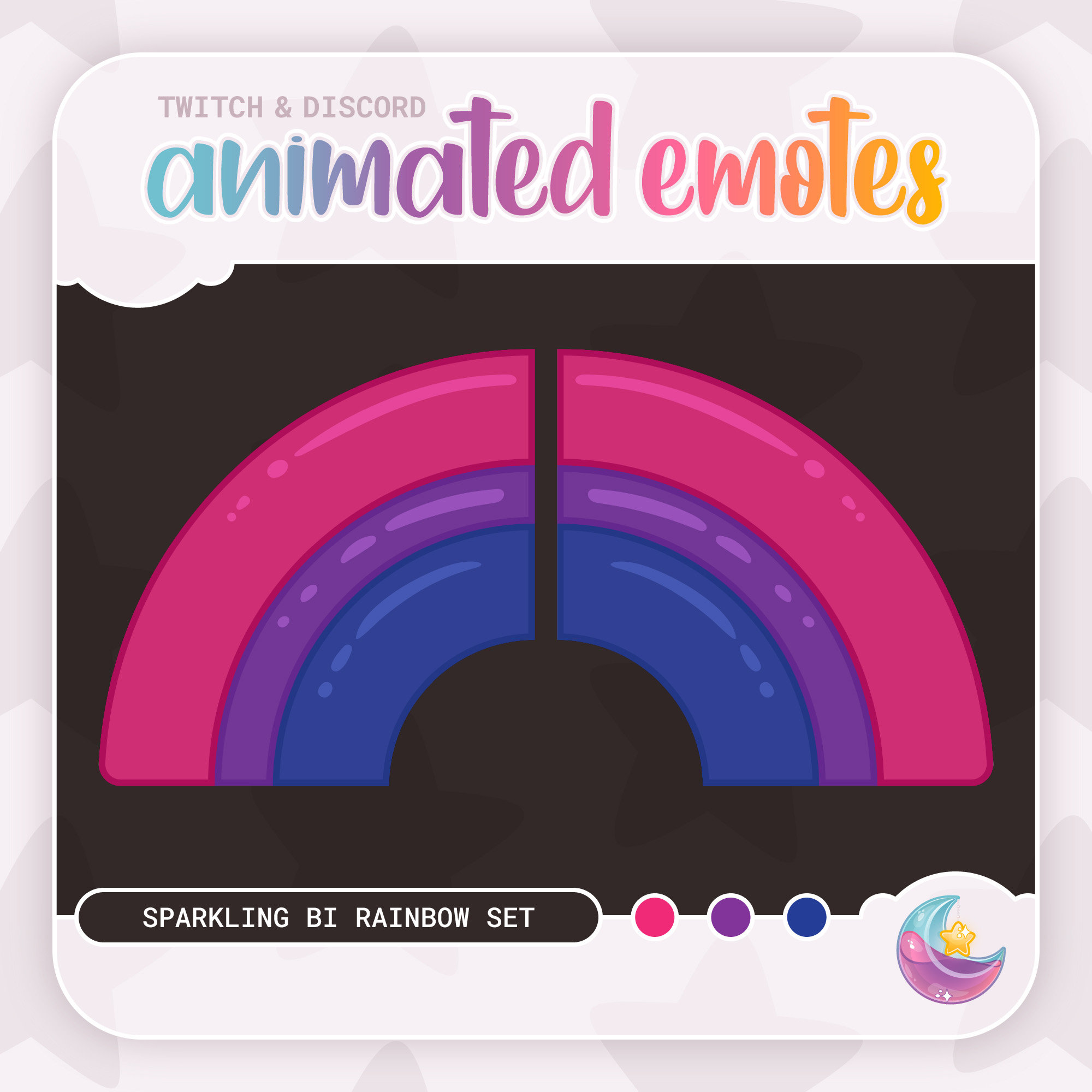 Animated Sparkly Bi Pride Rainbow Emote Twitch & Discord - Etsy