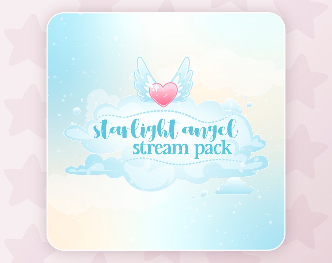 Pastel Blue Starlight Angel Stream Pack for Twitch Aesthetic Magical ...
