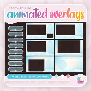Pastel Starlight Angel Stream Overlay Set: DIY Graphics (digital ...