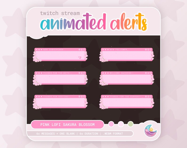 Animated Cherry Blossom Twitch Alerts: Lofi Sakura Stream Setup - Etsy