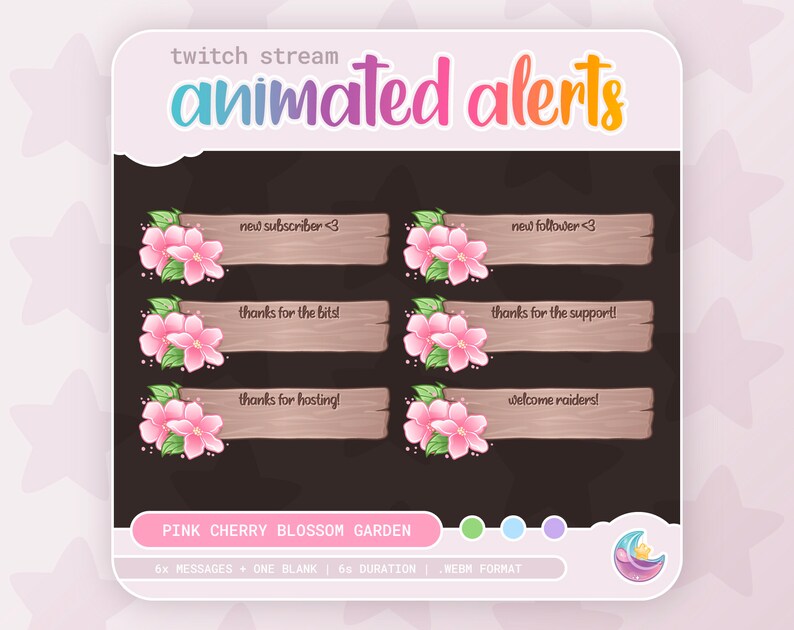 Animated Sakura Blossom Twitch Stream Alerts | Aesthetic Sweet Pink ...