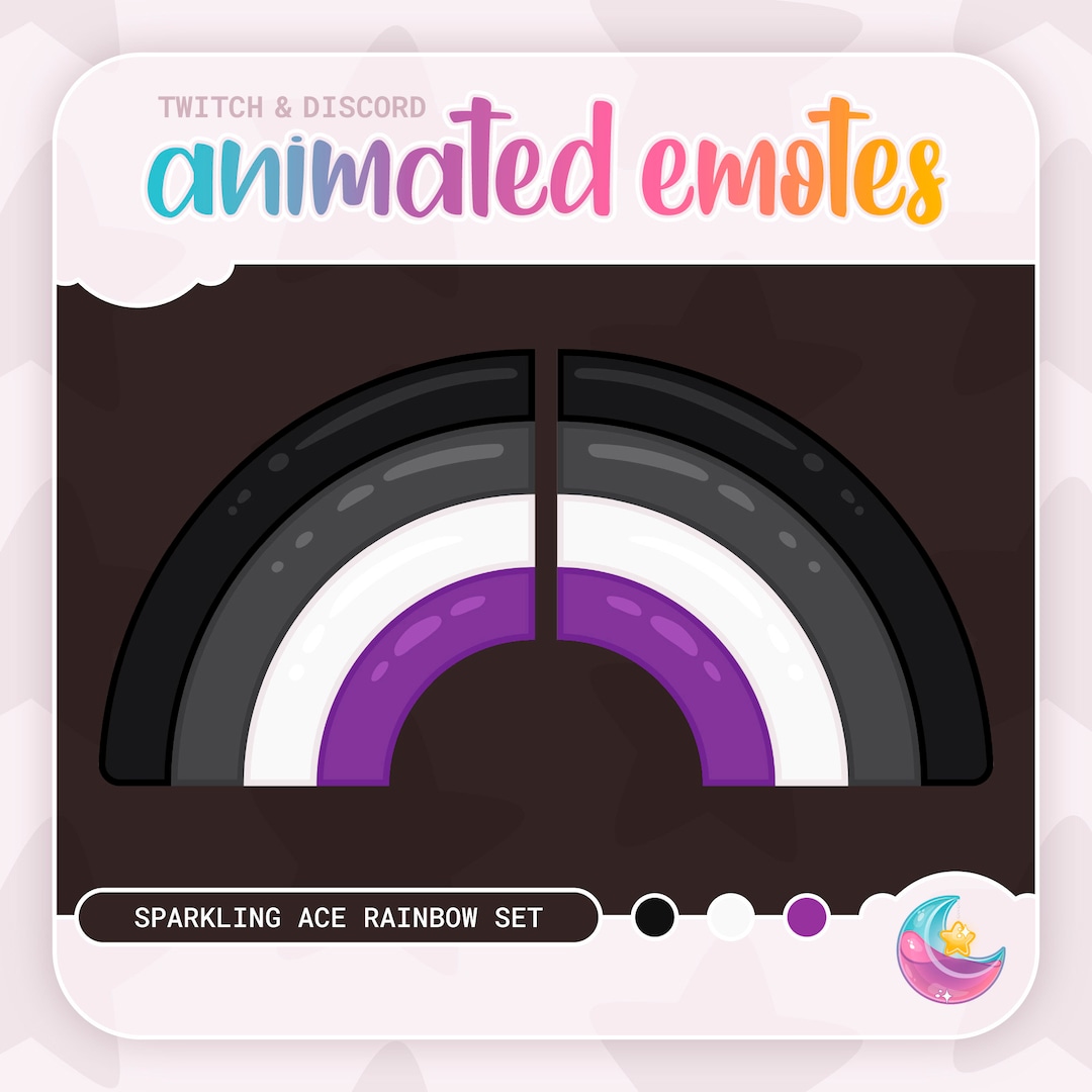 Animated Sparkly Ace Pride Rainbow Emote | Twitch & Discord - Etsy