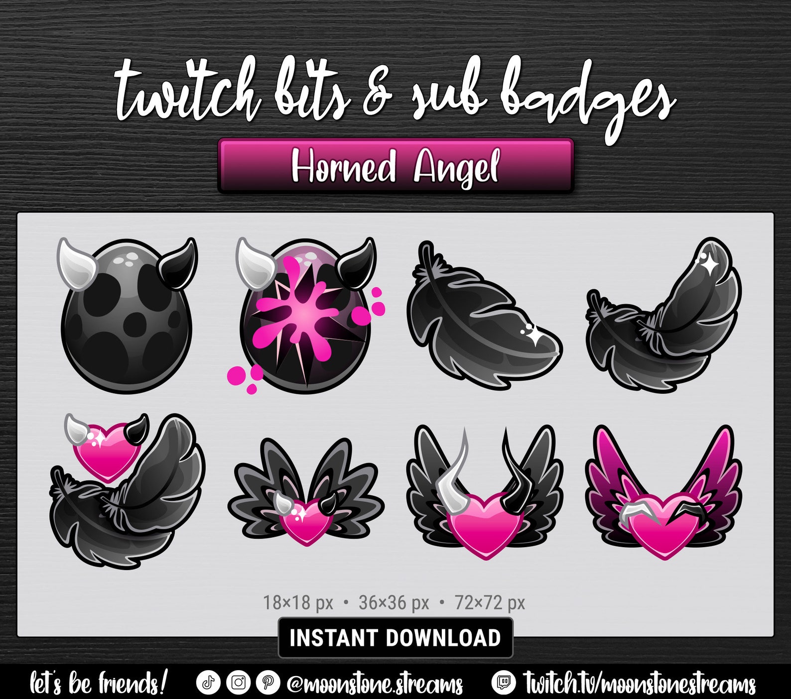 Horned Angel Twitch Cheer & Sub Badges - Etsy Canada