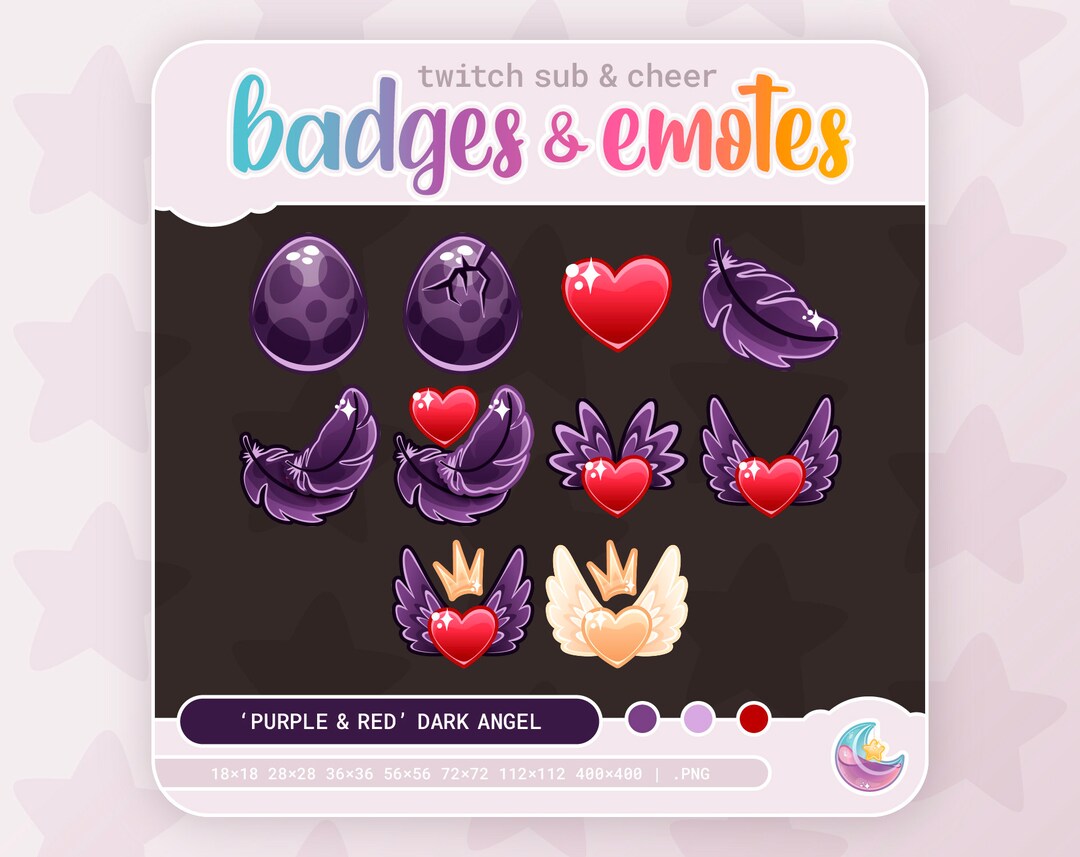 Twitch Cheer & Sub Badges Dark Angel Celestial Aesthetic - Etsy