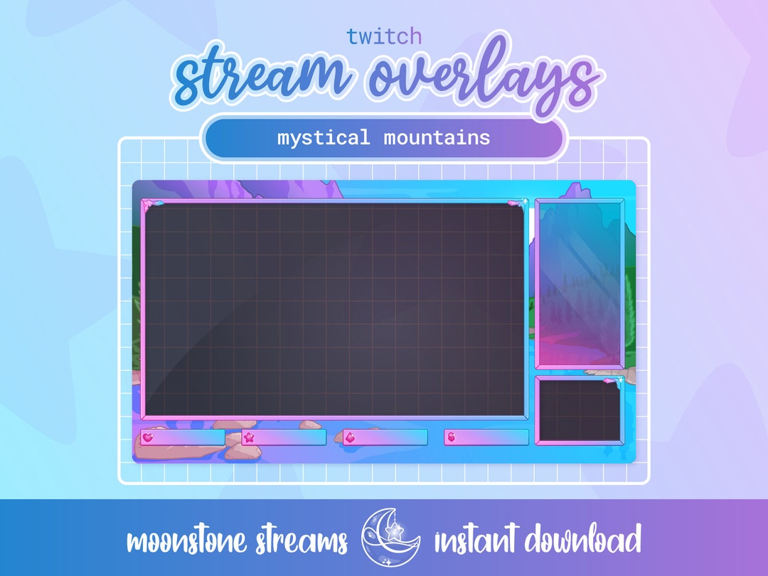 Mystical Mountains Stream Overlays Pastel Magic Theme - Etsy