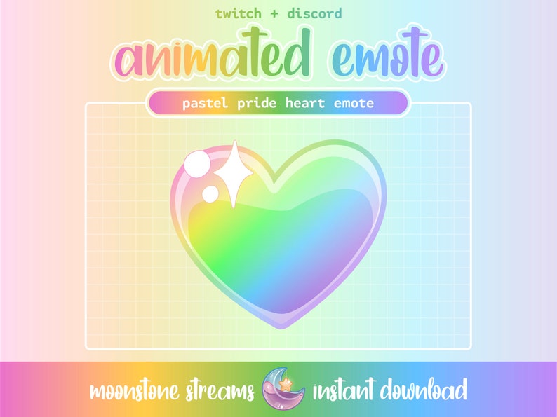 Animated Rainbow Heart Emote Twitch & Discord Pride - Etsy