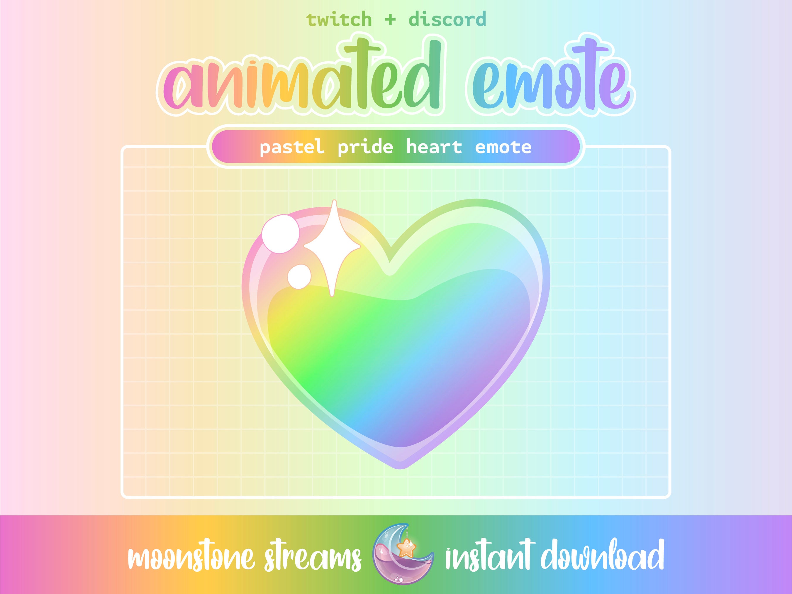 Animated Rainbow Heart Emote Twitch & Discord Pride - Etsy