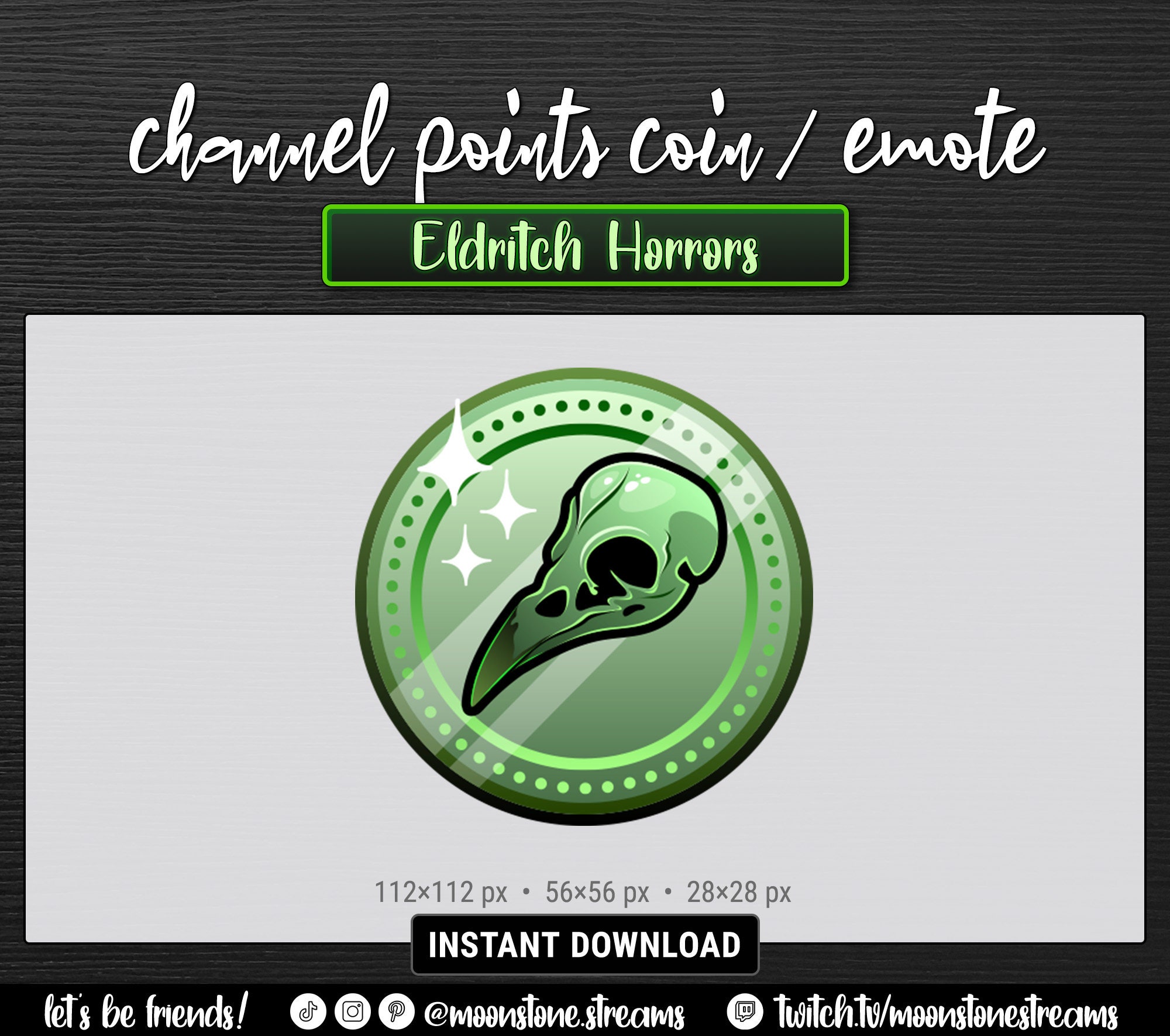 Crow Skull Channel Point & Emote Twitch Discord Eldritch Horror Spooky Aesthetic Halloween - Etsy