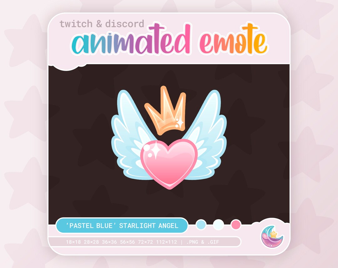 Blue Pastel Starlight Angel Animated Emote for Twitch & Discord Magical ...