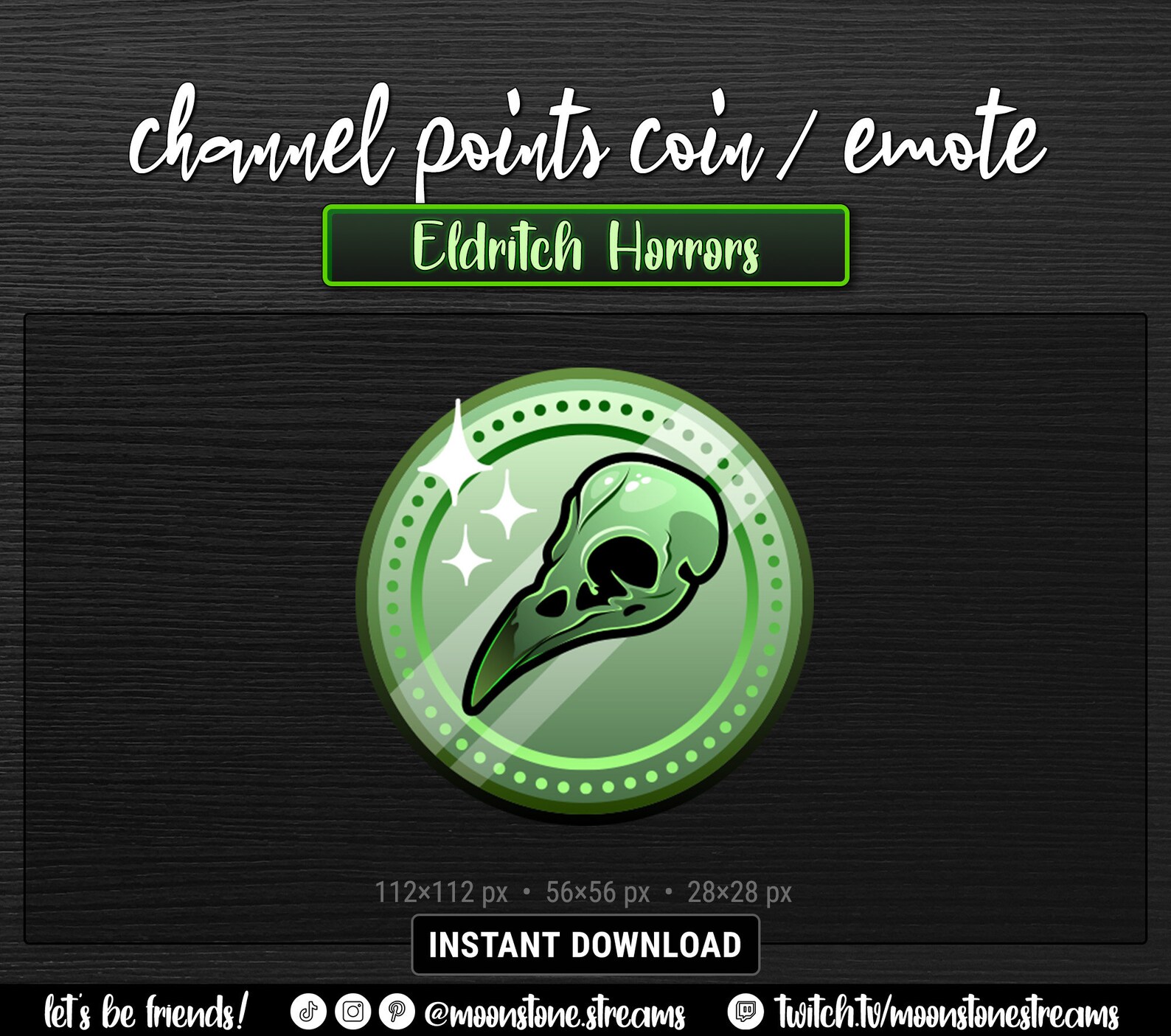 Crow Skull Channel Point & Emote Twitch Discord Eldritch Horror Spooky ...