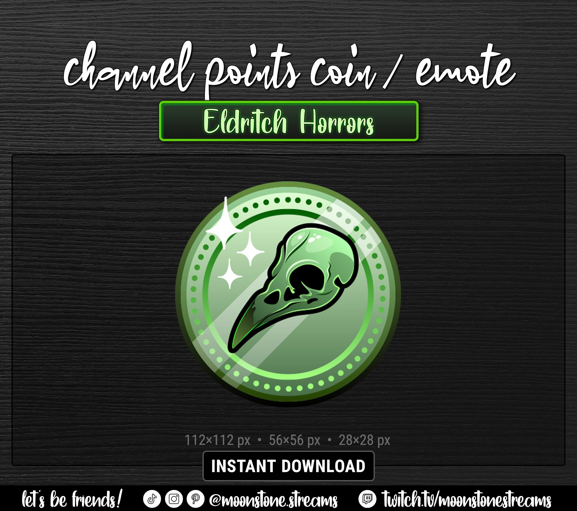 Crow Skull Channel Point & Emote Twitch Discord Eldritch Horror Spooky ...
