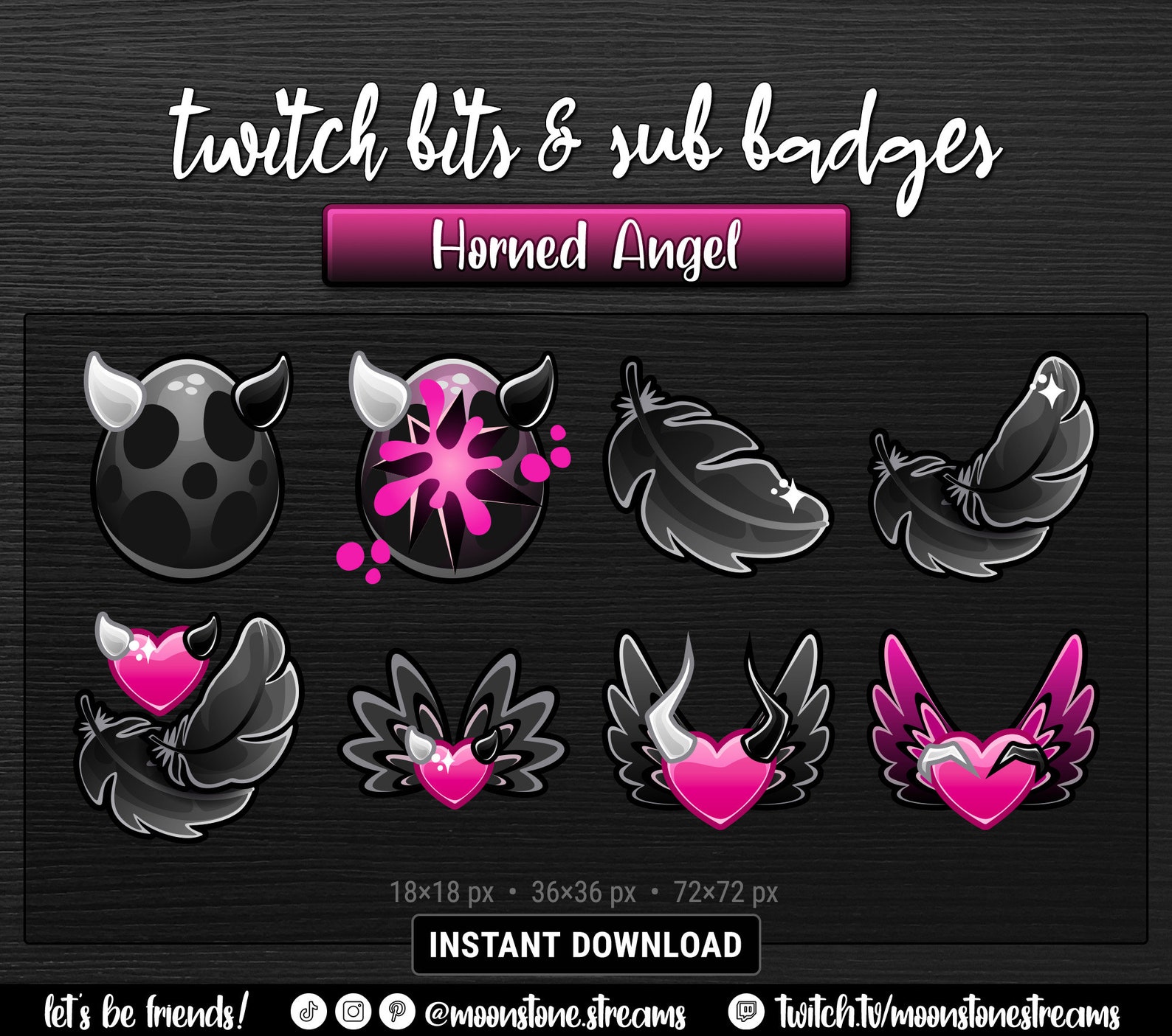 Horned Angel Twitch Cheer & Sub Badges - Etsy Canada
