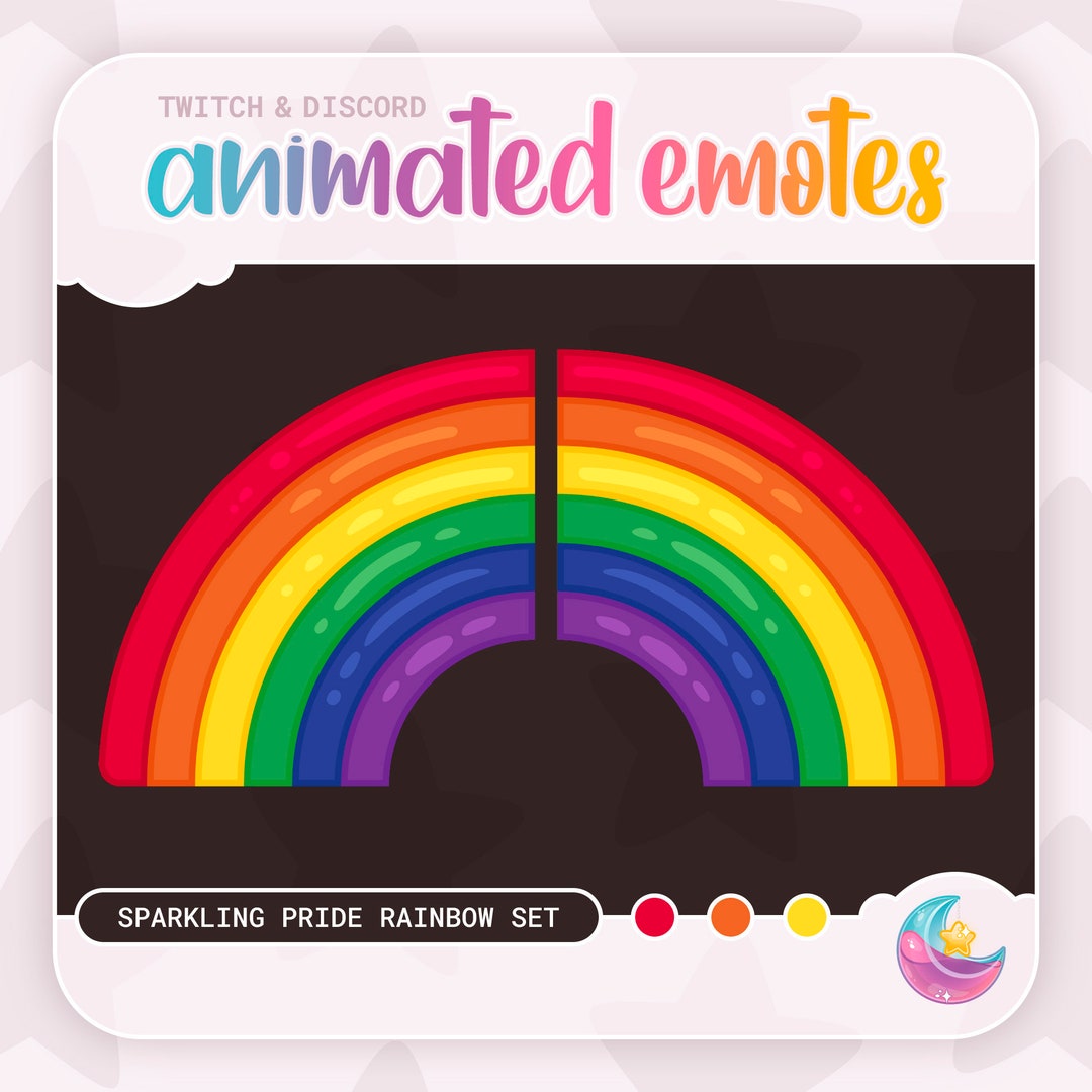 Animated Sparkly Pride Rainbow Emote | Twitch & Discord - Etsy