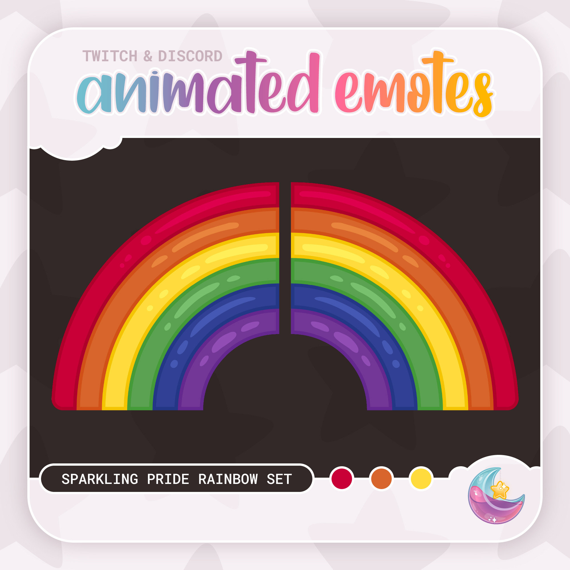 Animated Sparkly Pride Rainbow Emote | Twitch & Discord - Etsy