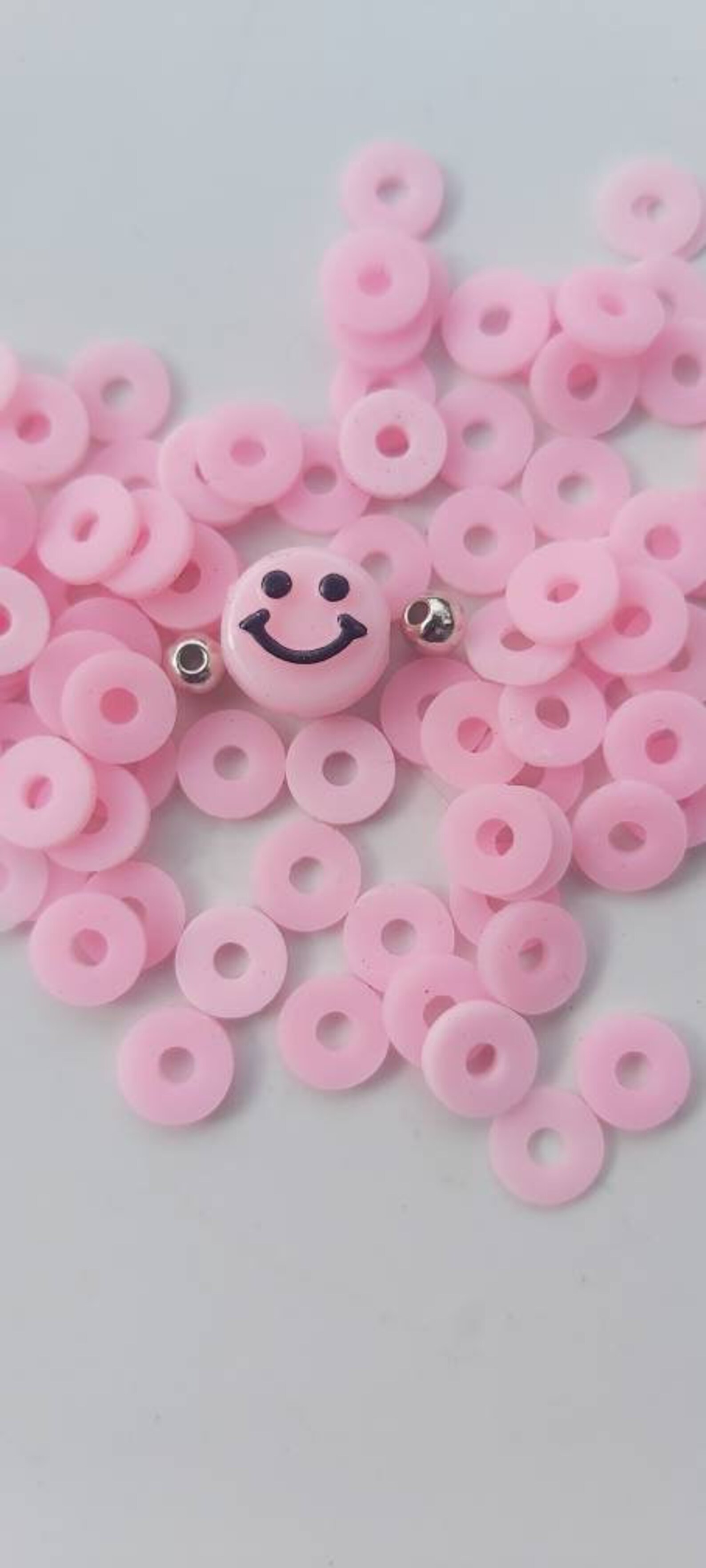 Preppy Smiley Face Clay Beaded Bracelet - Etsy