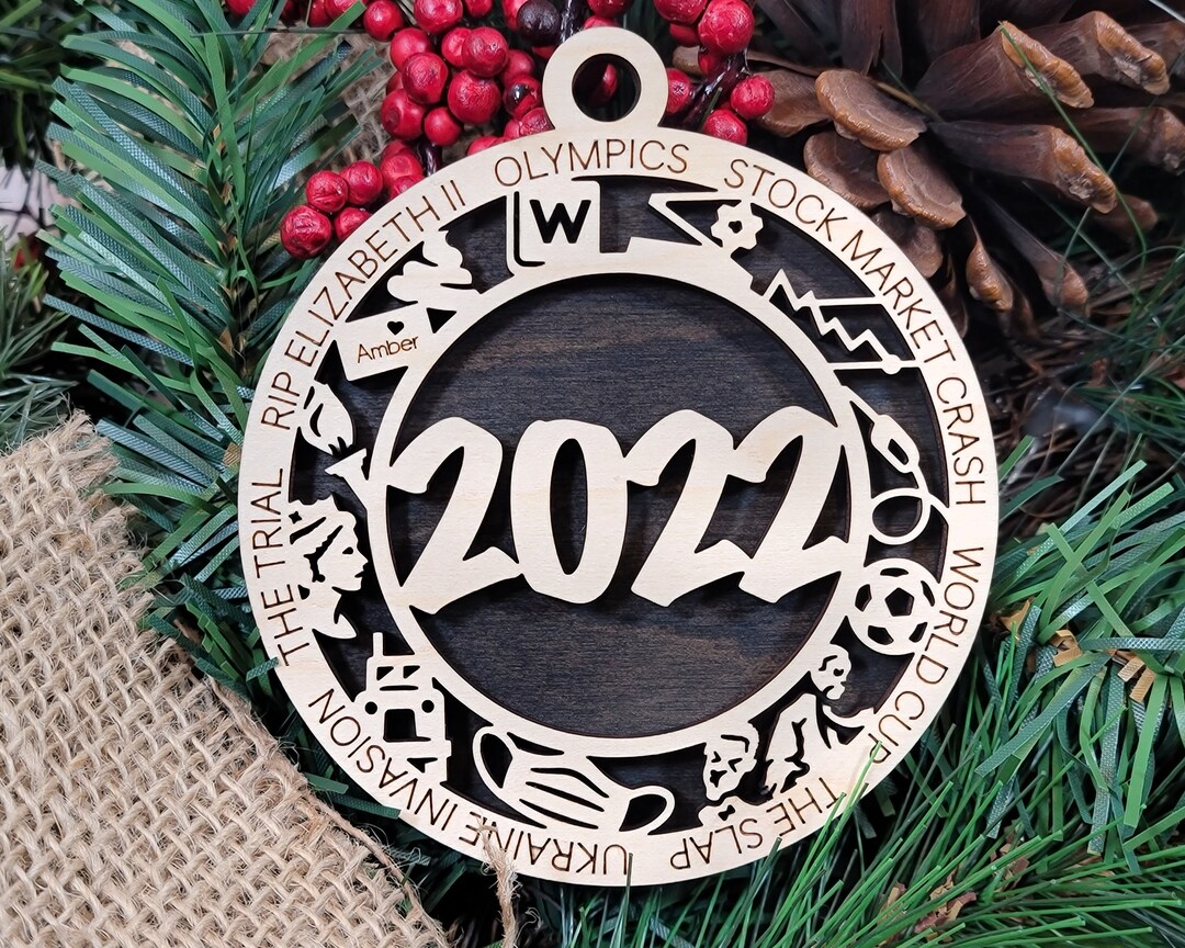 2022 Themed Christmas Wood Ornaments - Etsy