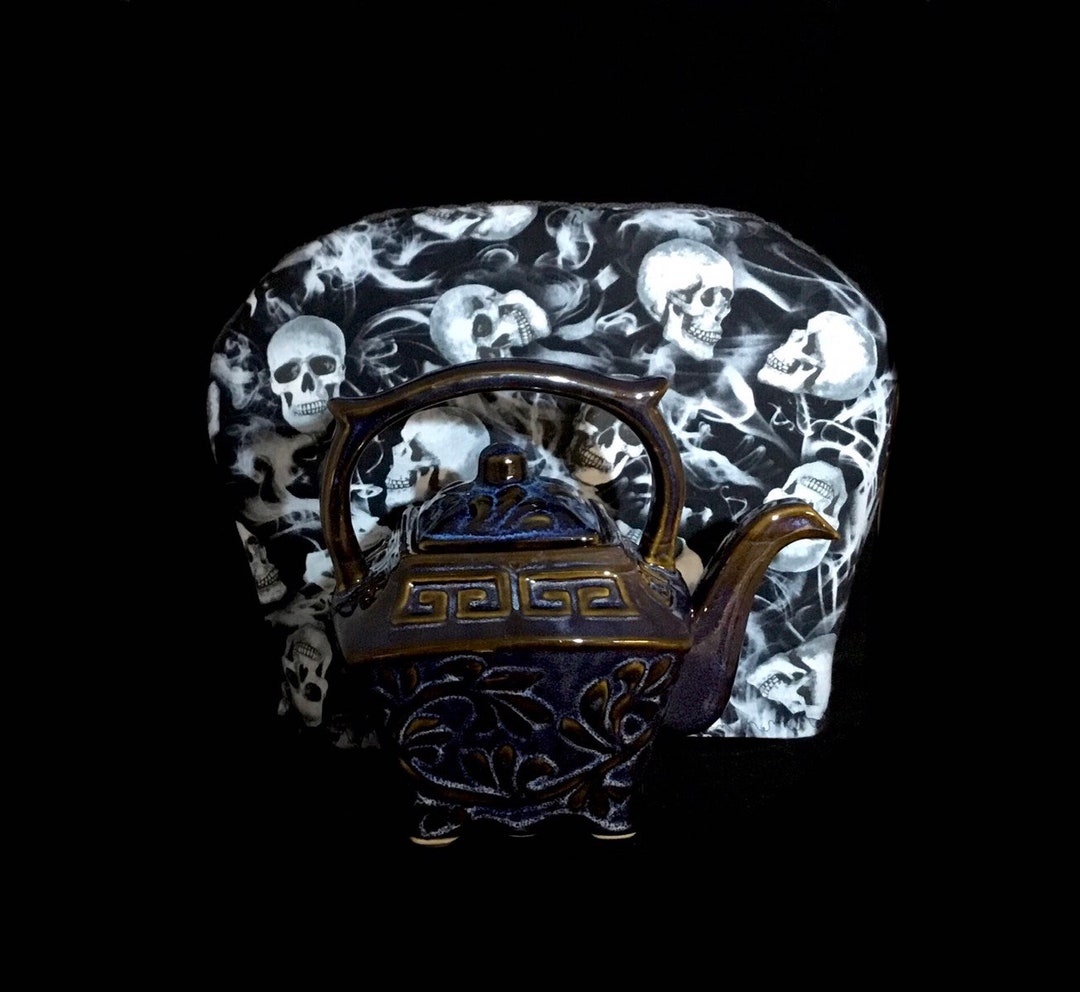 Skull and Smoke Bone Teapot Cozy / Goth Home Decor / Kitchen Witch ...