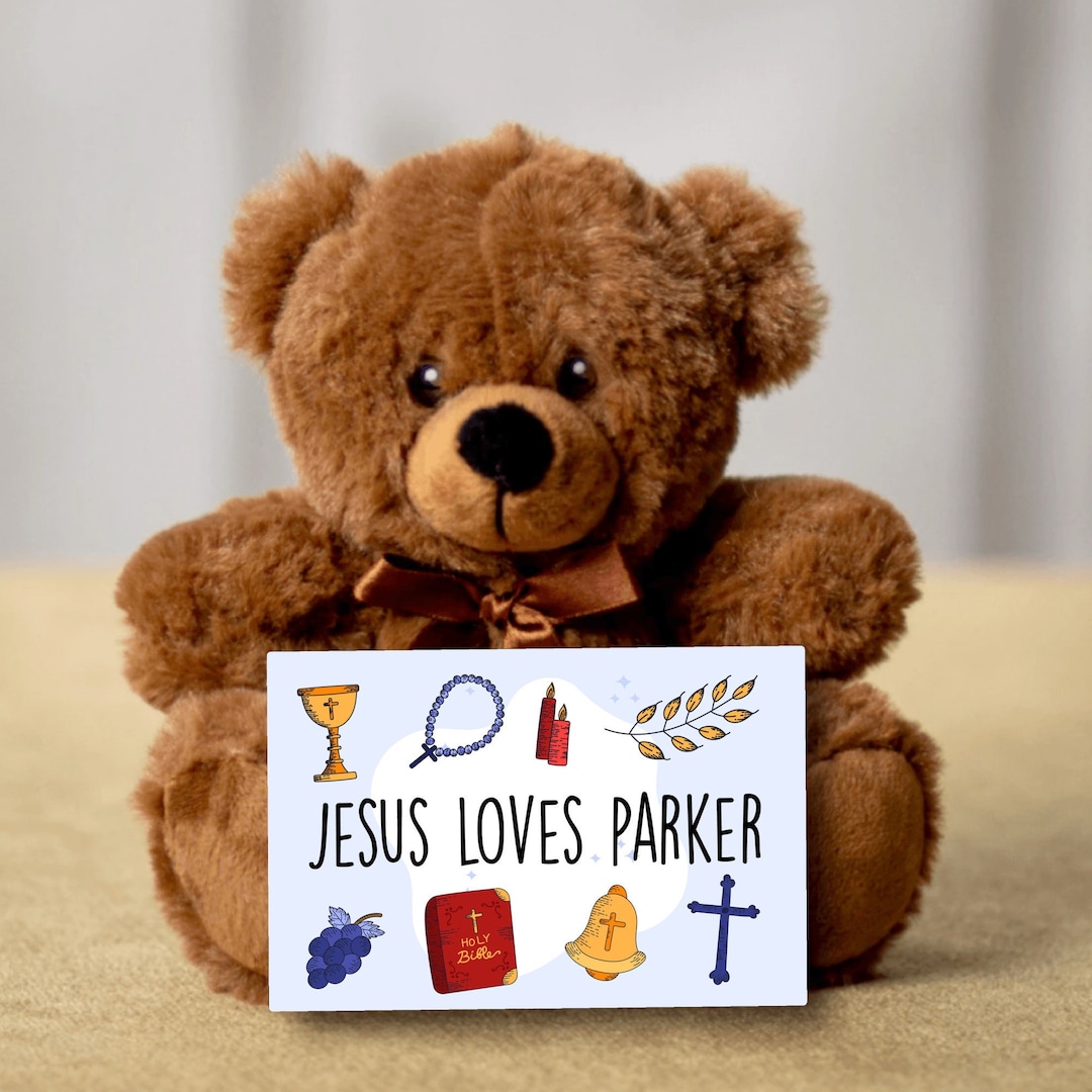 Jesus Loves You Teddy Bear With Message Card- PERSONALIZED - Price ...