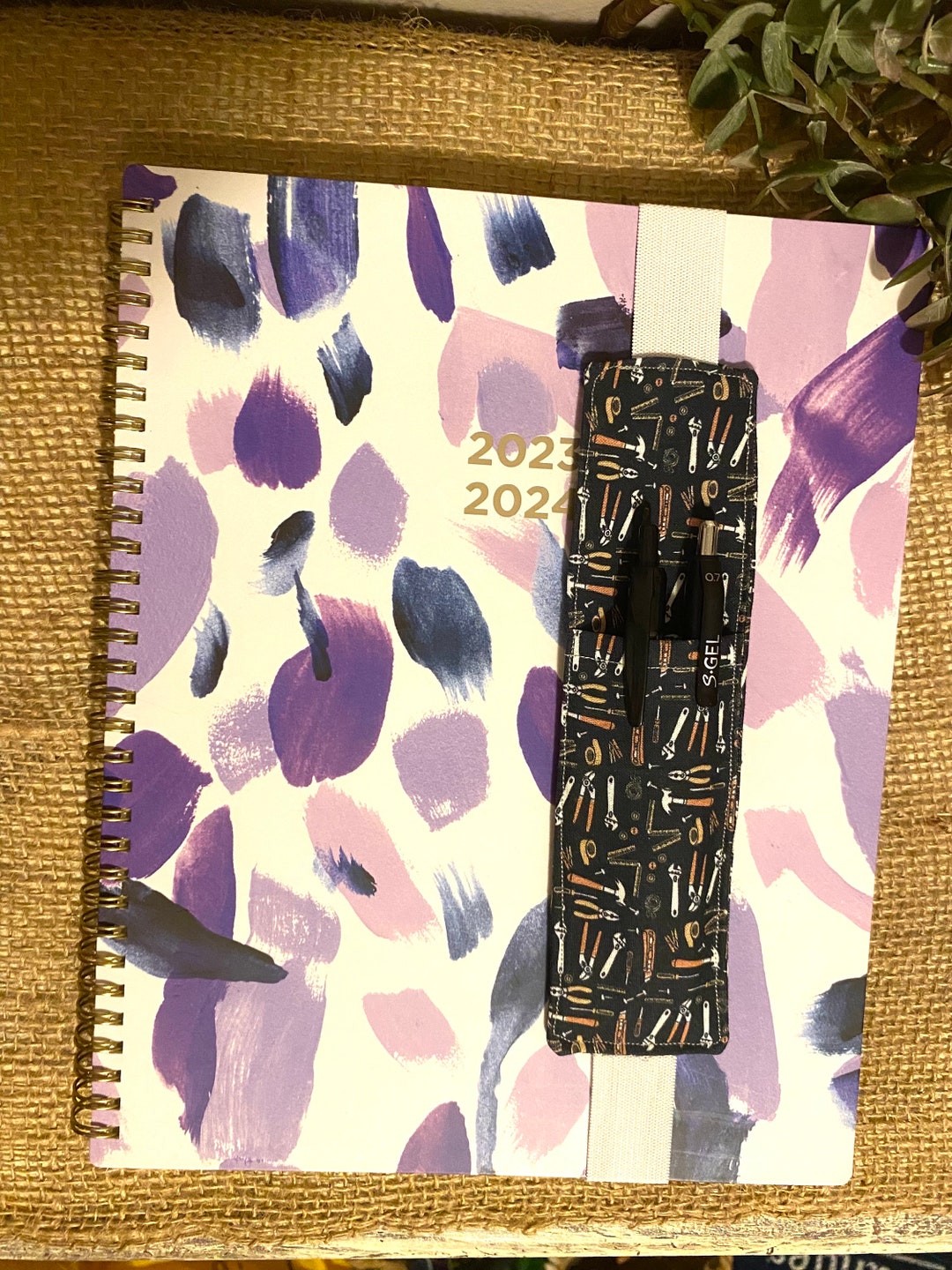 Woodshop Fabric Pen Holder Bookmark, Gift for Book Lovers, Pen Pocket ...