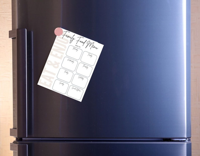 Weekly Menu Printout | Family Dinner Schedule | Food List Snack List ...