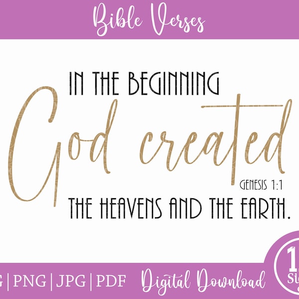 In the Beginning God Created the Heavens and the Earth - Etsy