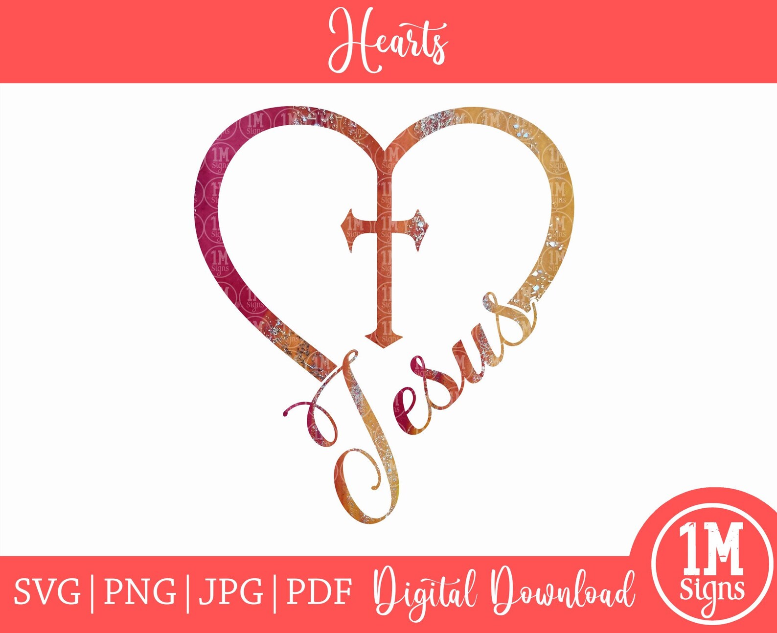 Corazón SVG Jesús SVG PNG descarga digital Silueta Cricut - Etsy España