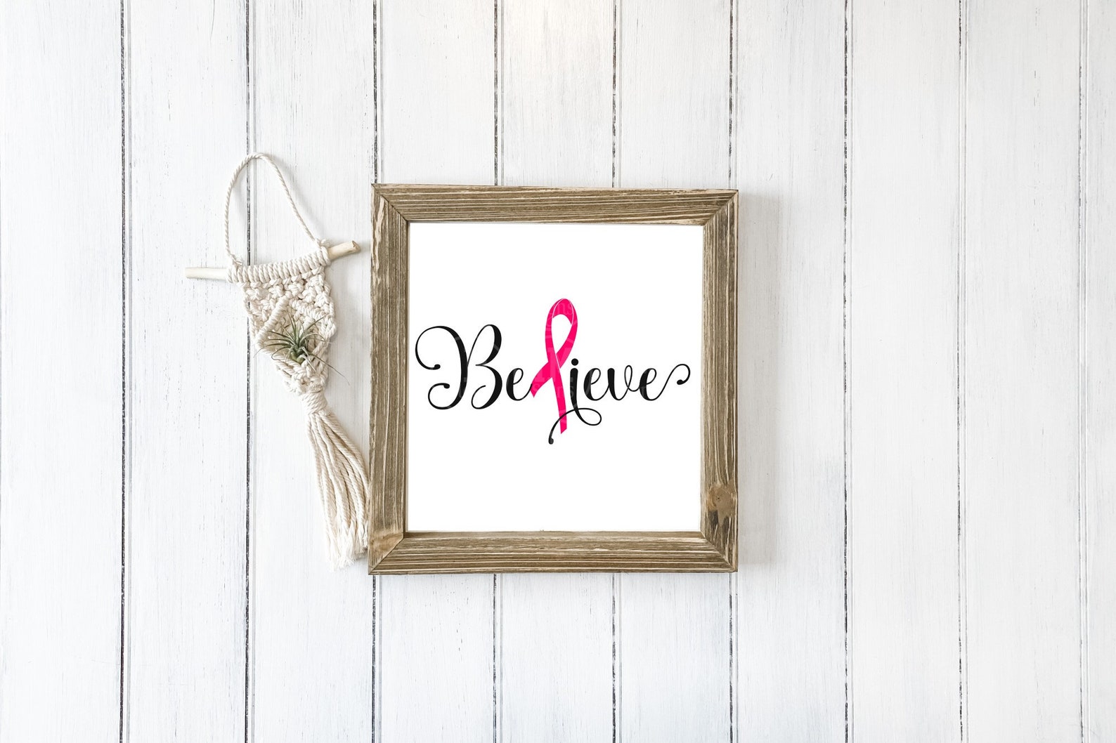 Believe Cancer Ribbon SVG Believe SVG PNG Pink Ribbon Digital - Etsy