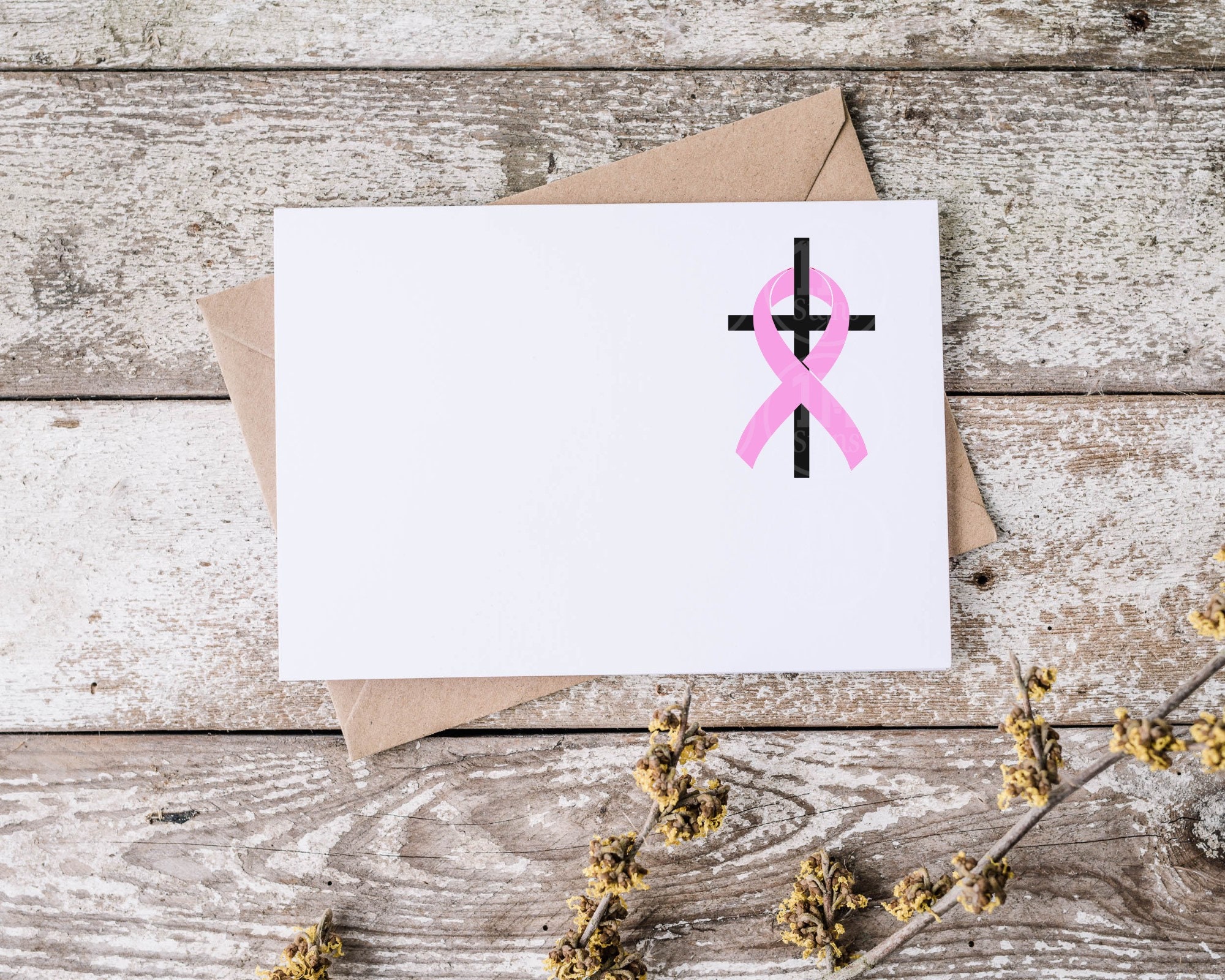 Cancer Ribbon With Cross SVG PNG Pink Ribbon Svg Silhouette - Etsy