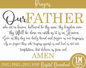 The Our Father Cross Svg - Etsy