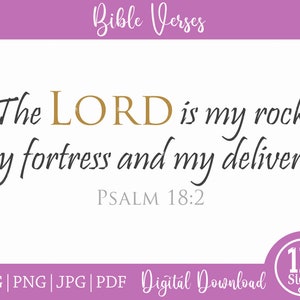 Psalm 18:2 the Lord is My Rock SVG PNG Digital Download Silhouette ...