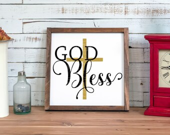 God Bless SVG: Baptism Sign, Cricut File (digital Download) - Etsy