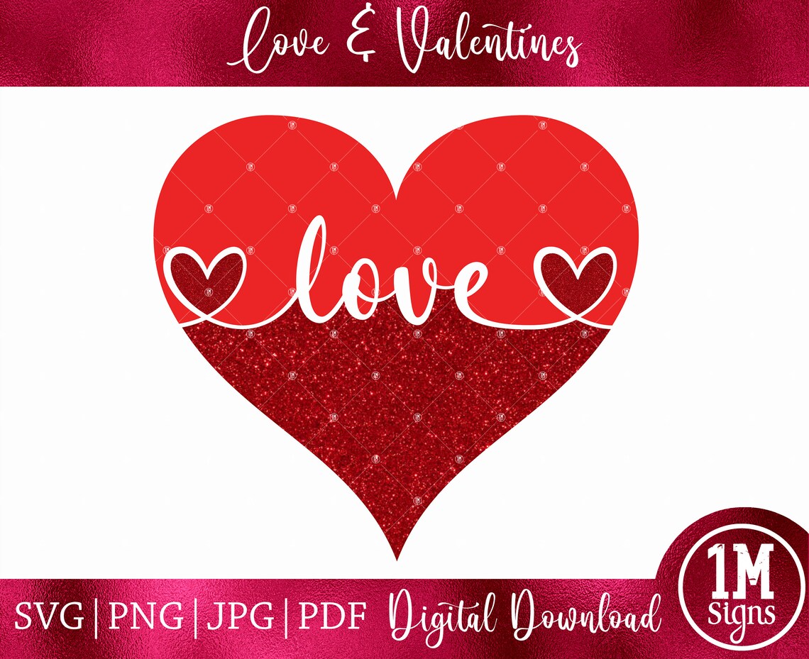Love Heart Word Art SVG PNG JPG Pdf Digital Download - Etsy