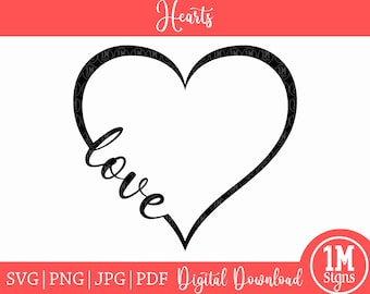 Love Word Heart Svg - Etsy