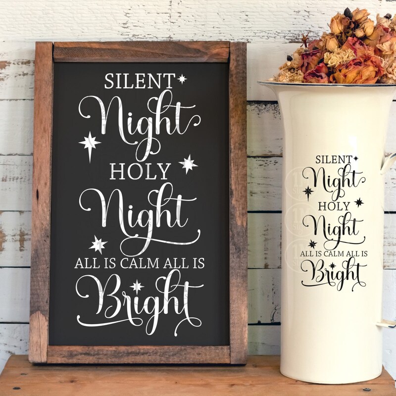 Silent Night Sign - Etsy