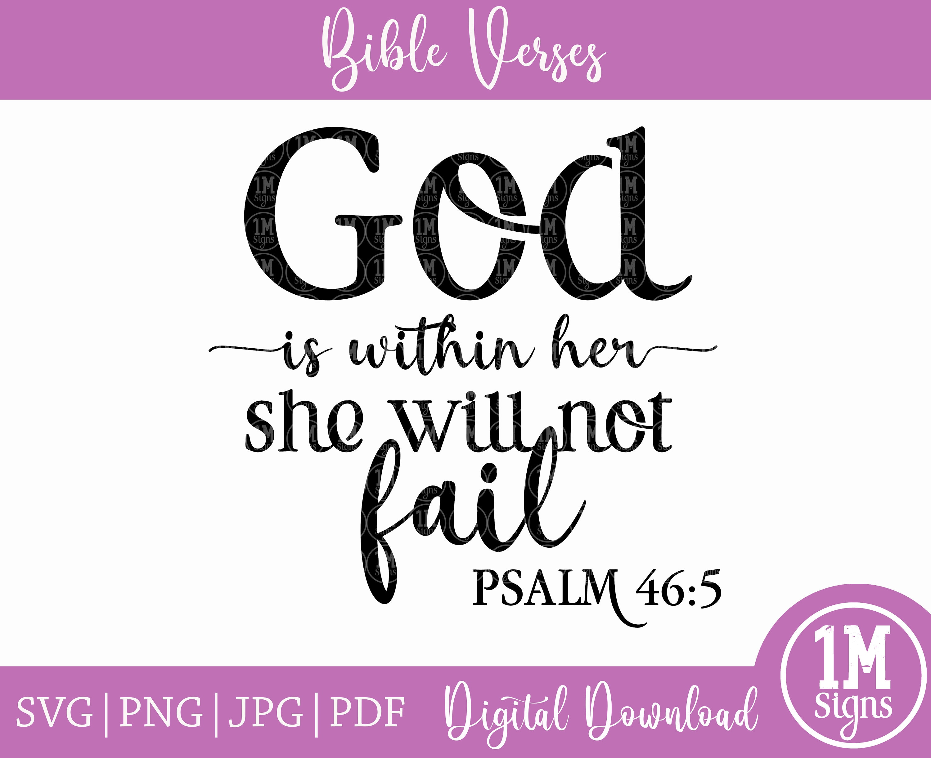 God is Within Her She Will Not Fail Psalm 46:5 SVG PNG Digital Download ...