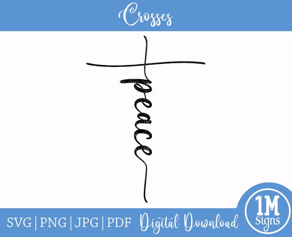 Peace Cross SVG PNG JPG Pdf Digital Download Cut File Print | Etsy